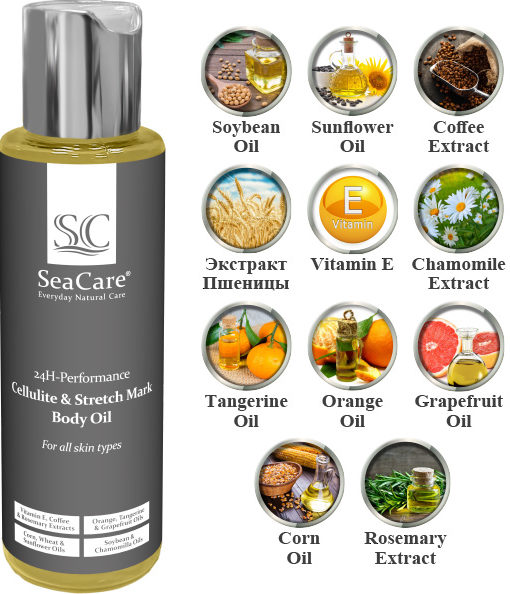 24H-Performance Cellulite & Stretch Mark Body Oil, 110 ml, SeaCare ...
